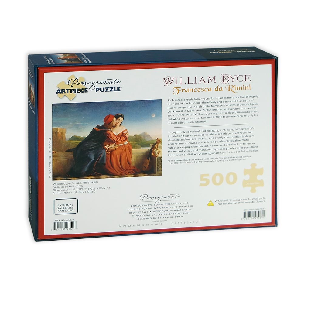 Francesca da Rimini di William Dyce puzzle 500 pezzi marca Pomegranate